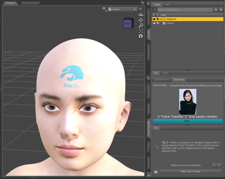 Face Transfer 2の始め方｜顔写真1枚から好みの3Dキャラを作る | DAZgen X