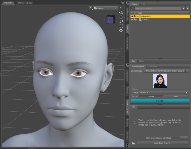 Face Transfer 2の始め方｜顔写真1枚から好みの3Dキャラを作る | DAZgen X