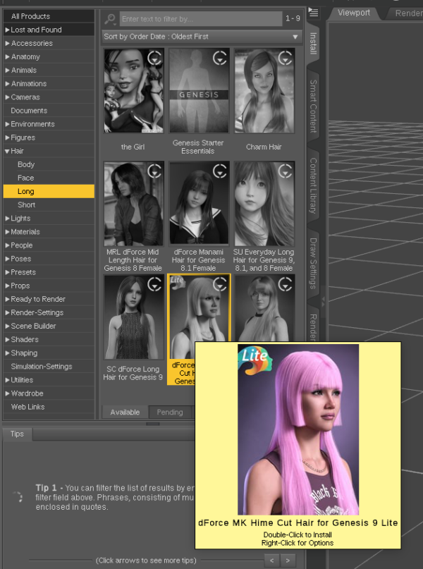 無料アイテムの始め方｜DAZ 髪と衣装をモデルに着用する | DAZgen X